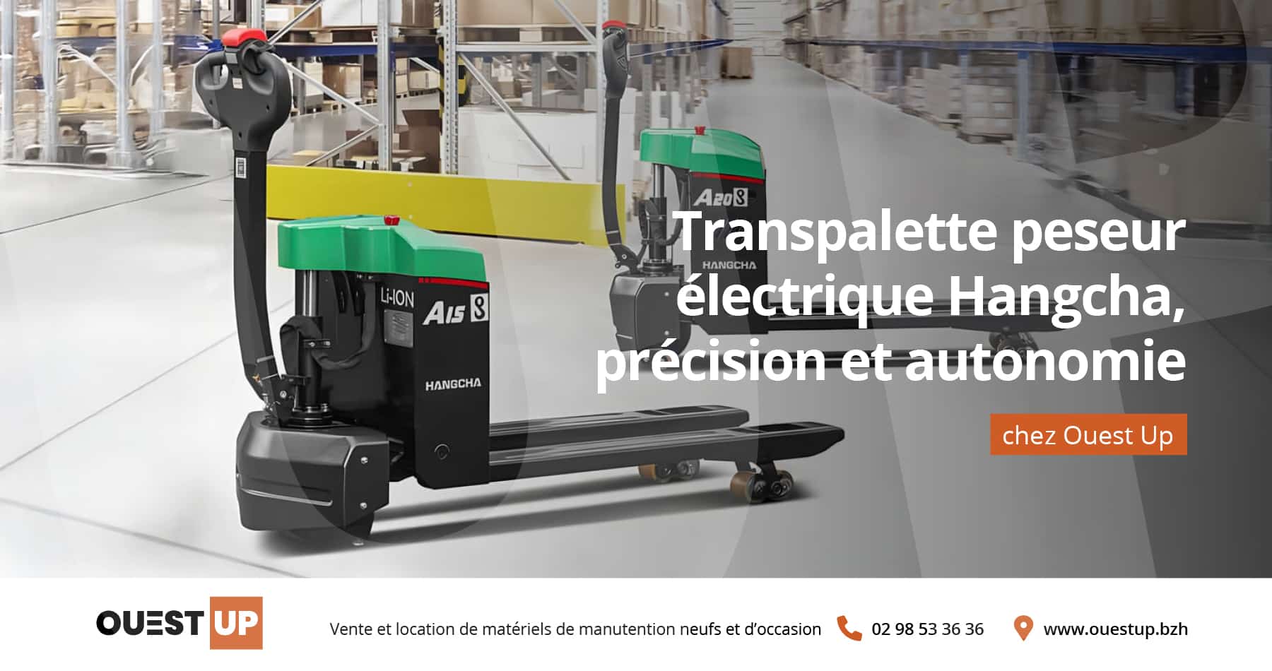 Hangcha CBD15-iCZ : un transpalette précis et performant - Ouest Up